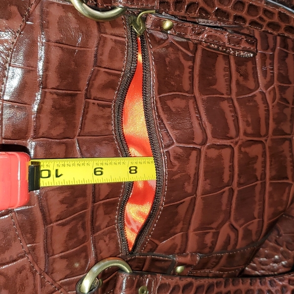 Michael Rome | Bags | Michael Rome Brown Croco Embossed Leather Bag ...